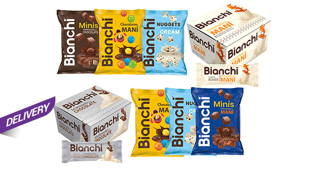$4 por Paquete de Chocolates Bianchi que incluye: 12 Barras de caramelo ...